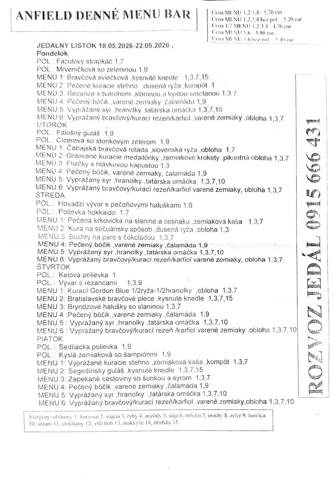 Denné menu Lučenec - zoznam menu | restauracie.sk