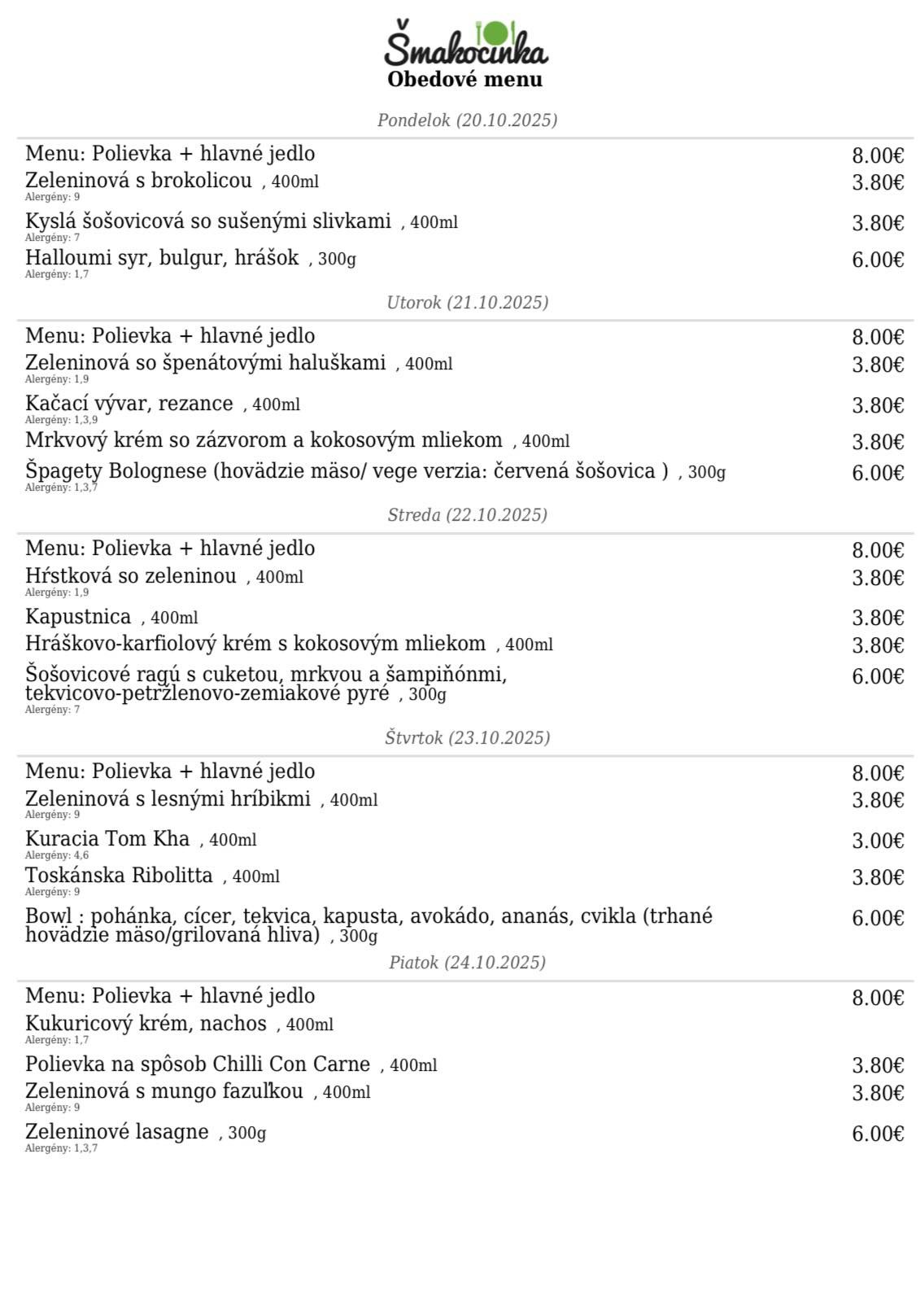 Denné menu Restauracia & Pub Merkur, Trnava | restauracie.sk