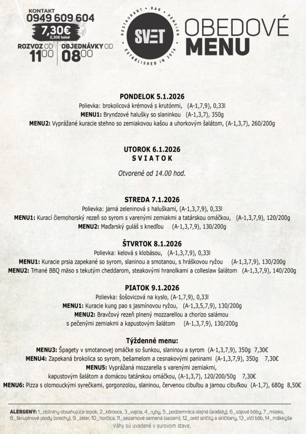 Denné menu Táckareň Skalica, Skalica | restauracie.sk