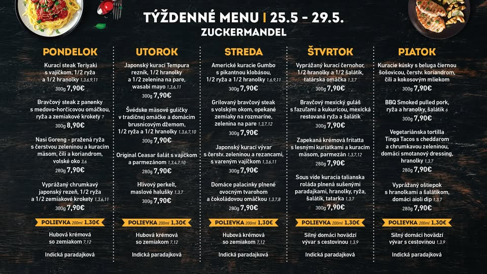 Denné menu Nomad svetové bistro Zuckermandel, Bratislava | restauracie.sk