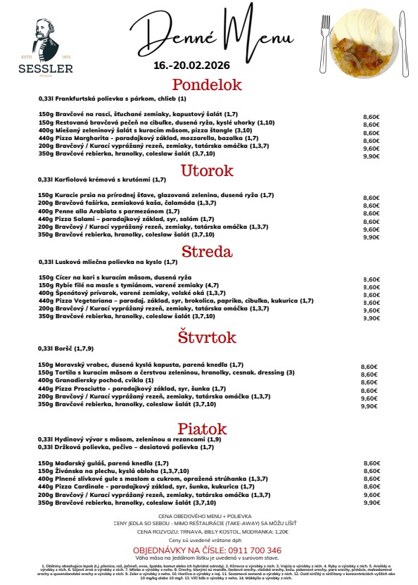 Denné menu Restauracia & Pub Merkur, Trnava | restauracie.sk