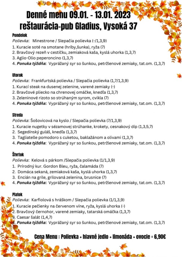 Denné menu Slovak pub, Bratislava | restauracie.sk